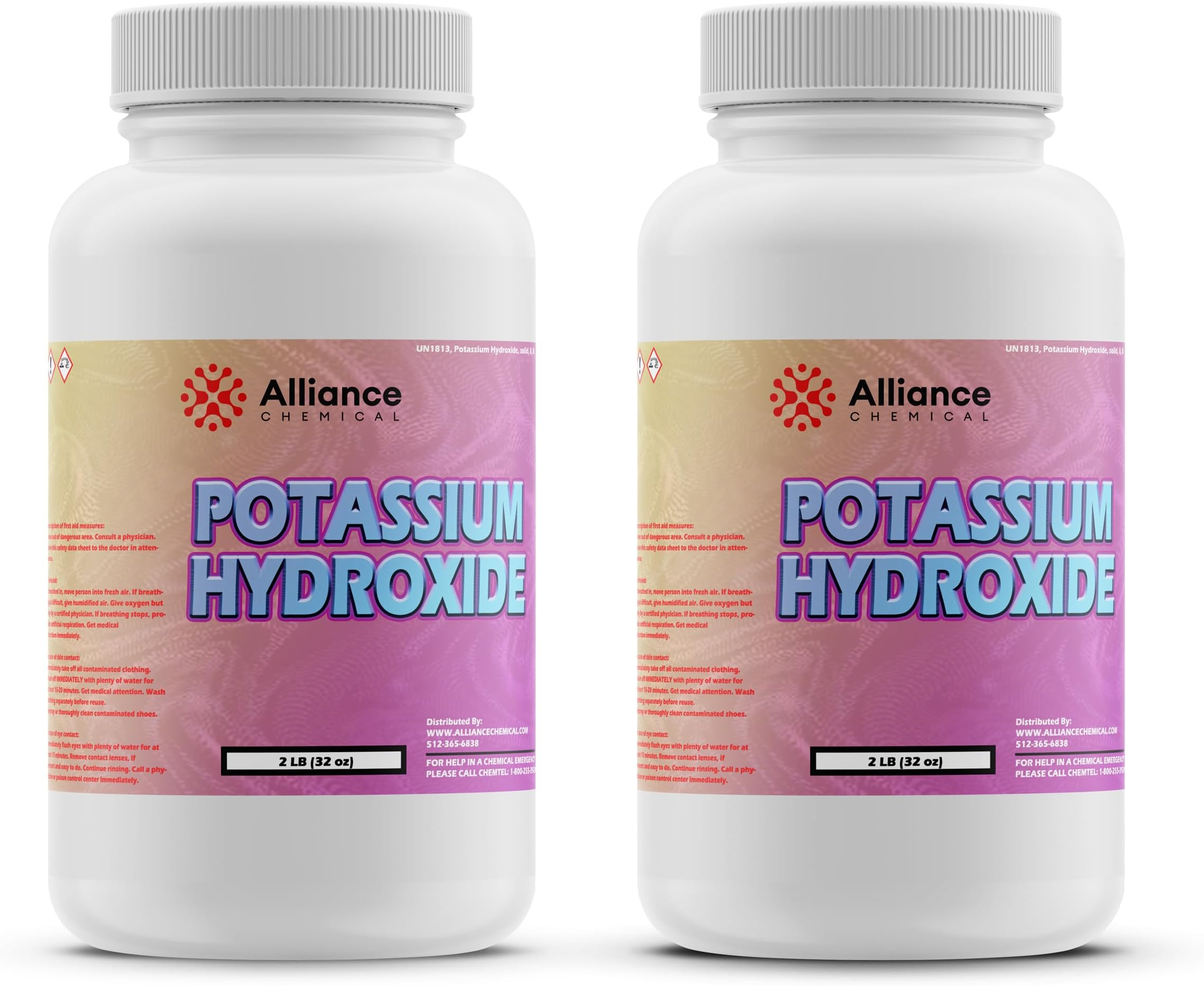Amazon.com: Potassium Hydroxide Flakes - KOH - 4 lbs. - 2 Canister Pack ...