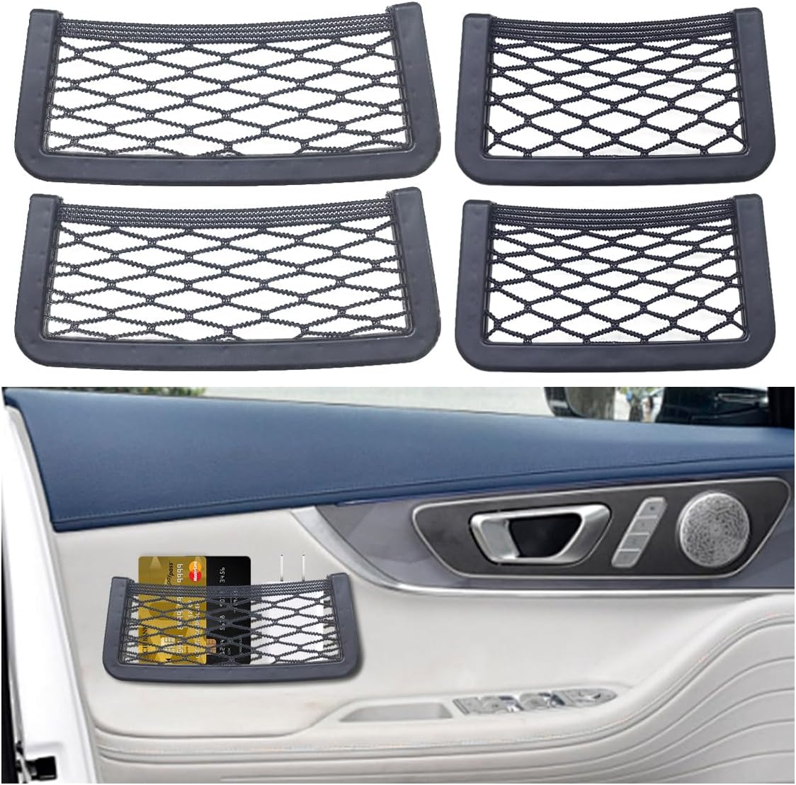 Amazon.com: Car Storage Net, ABS Frame Mesh Storage Pocket, Self ...