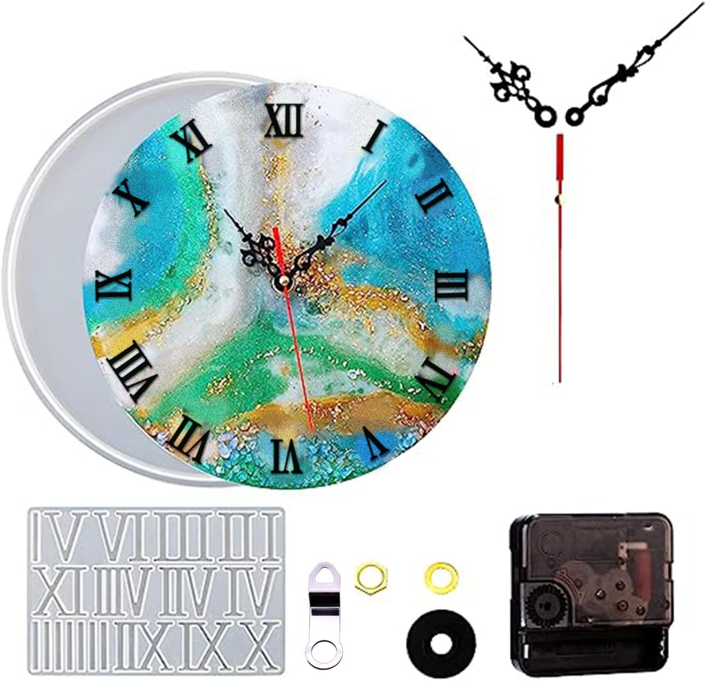 Amazon.com: Allazone Clock Resin Molds, Arch Clock Casting Molds, Table ...