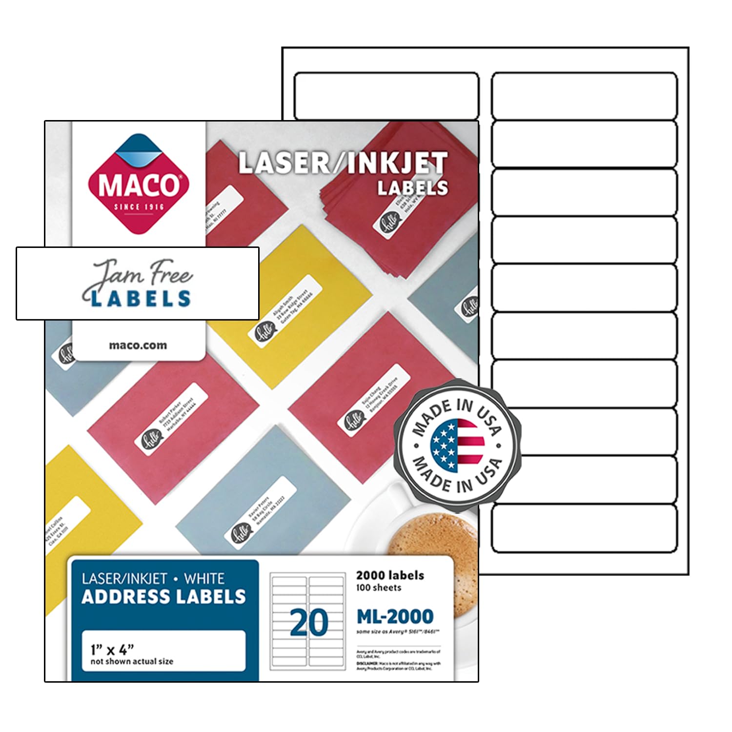 Snapklik.com : MACO COVER-ALL Printable Labels For Shipping - Laser/Ink ...