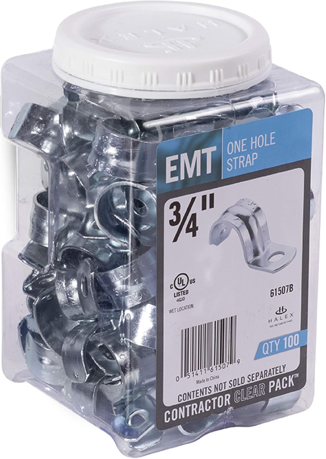 Halex – ¾ Inch Electrical Metallic Tube (EMT) One Hole Straps – 61507B ...