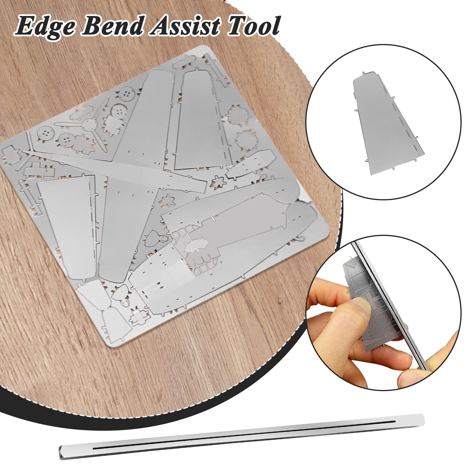 Snapklik.com : 7 Pieces Metal Puzzle Tool Set, DIY Metal Model Kit Tab Edge Cylinder Cone Shape ...