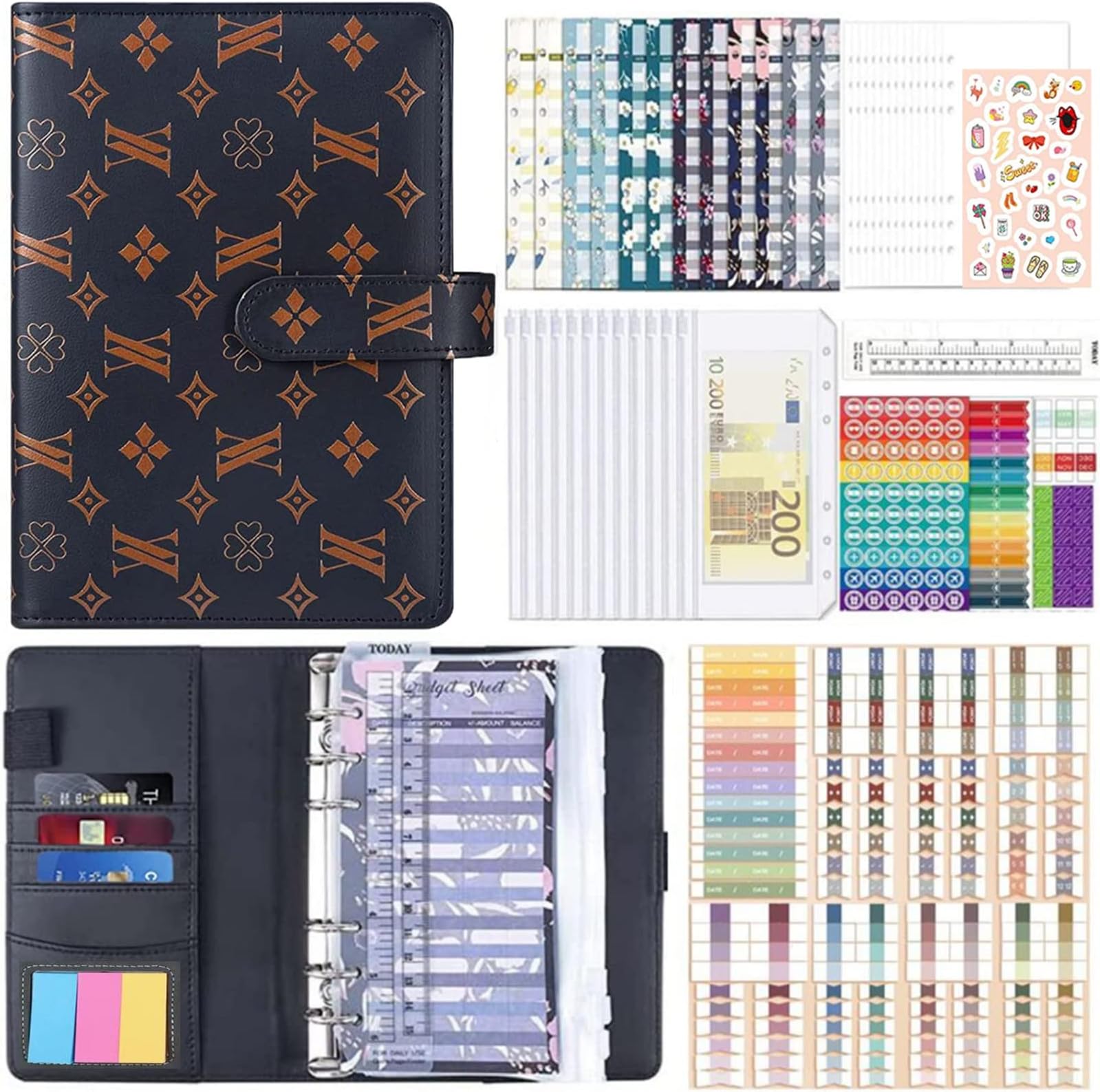 A6 Budget Binder mit Taschenrechner Budget Planner Deutsch, Lederbudget ...