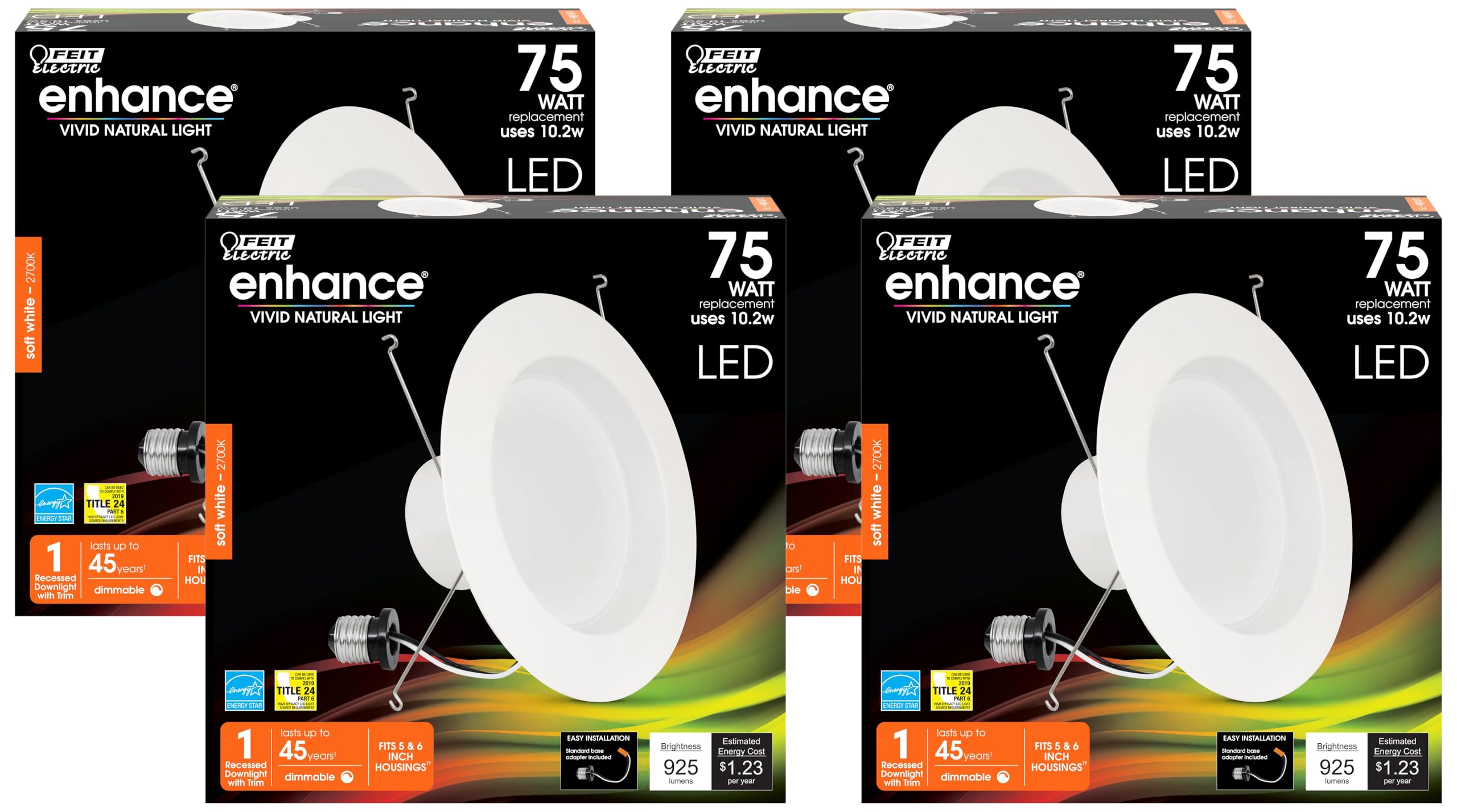 Feit Electric 5-6 inch LED Recessed Downlight - Pre-Mounted Trim ...