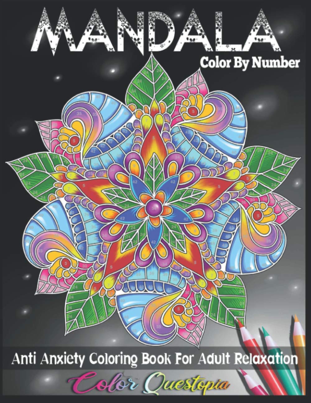 Amazon.com: Mandala Color By Number Anti Anxiety Coloring Book For ...