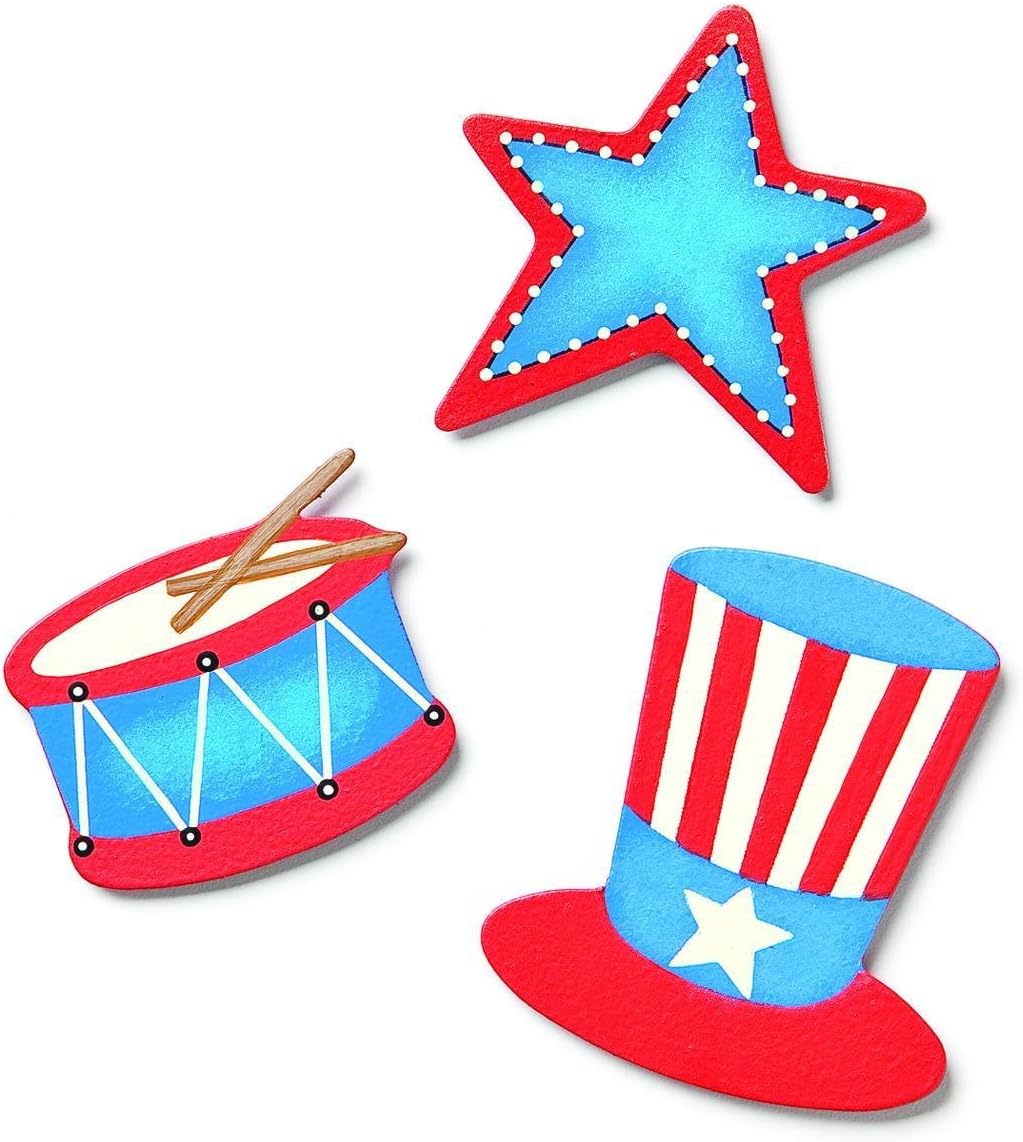 Amazon.com: Embellish Your Story - Magnets - Patriotic Parade, Set of 3 ...