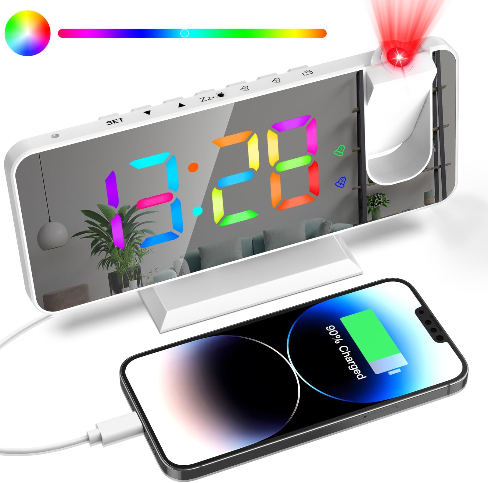 Amazon.com: Projection Alarm Clock - LED Digital Alarm Clock for ...