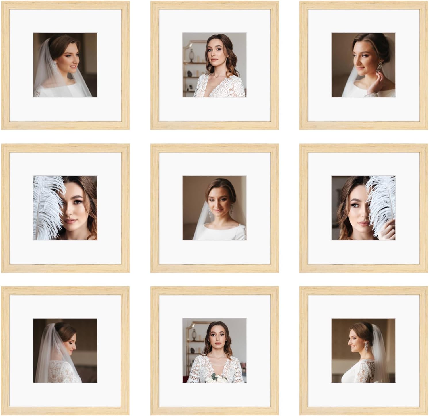 Amazon.com - BSRHOME 10x10 Picture Frame Set of 9, Display Pictures 8x8 ...