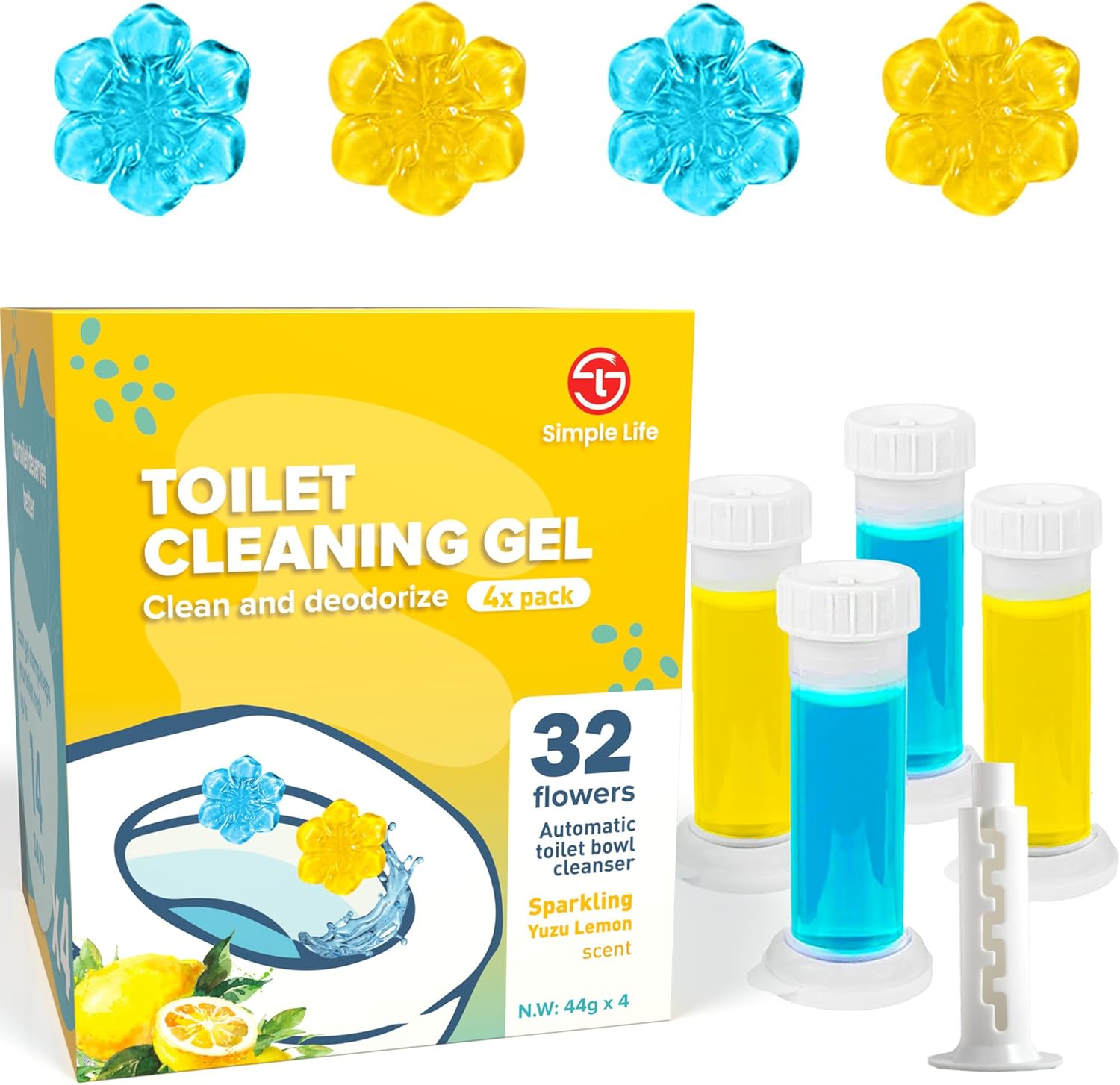 Simple Life Fresh Flower Stamp Toilet Gels, Variety Pack, Stops ...