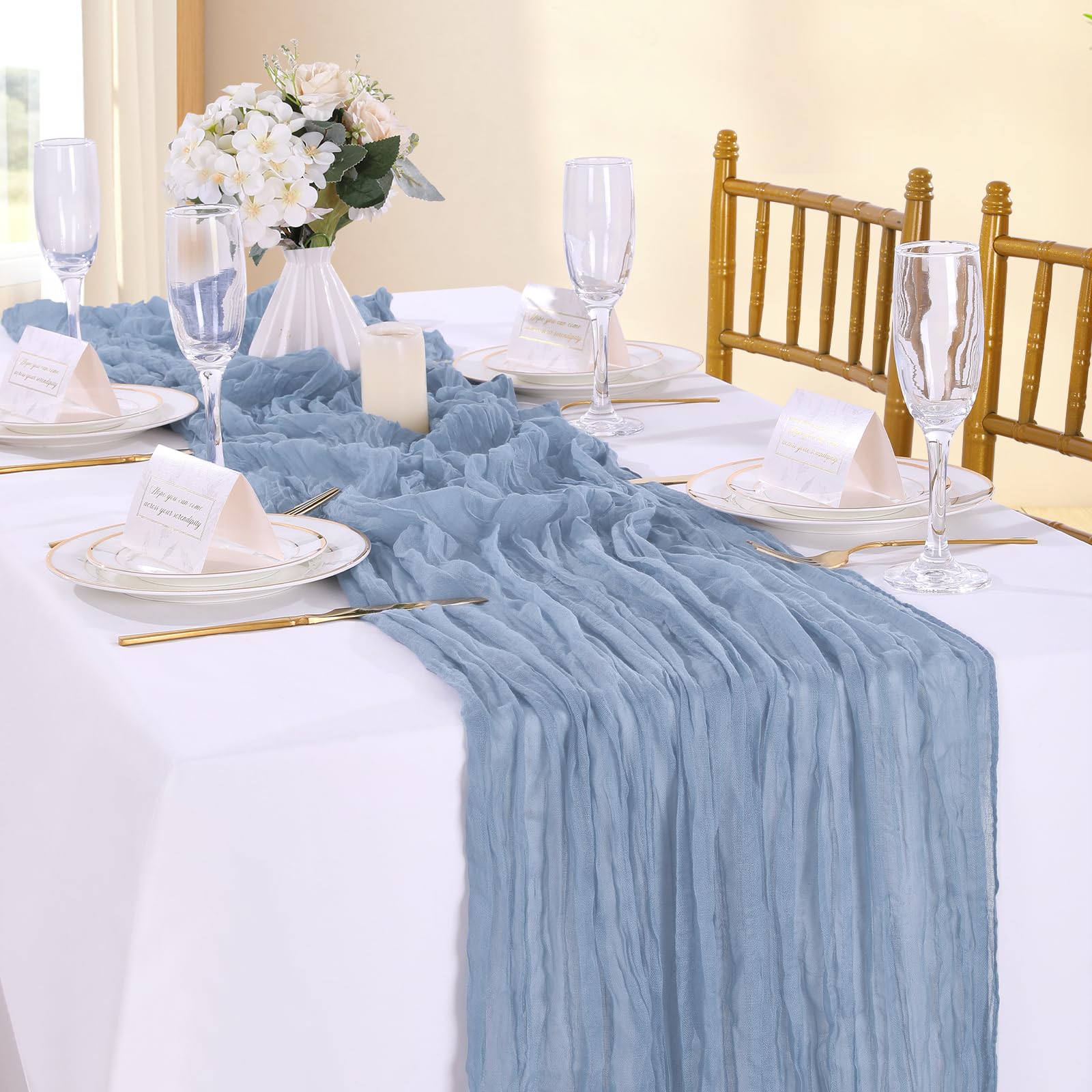Snapklik.com : Cheesecloth Table Runner 4 Packs 10ft Long Gauze Table ...