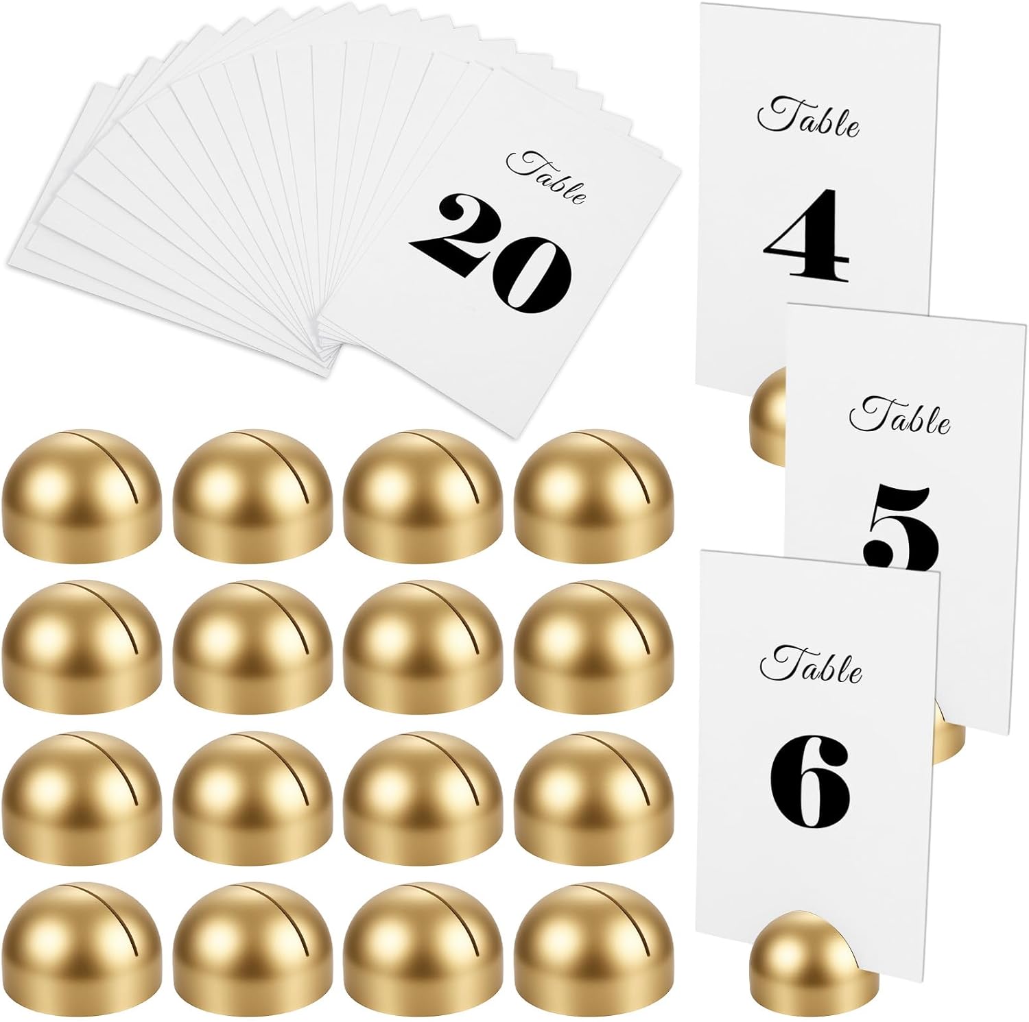 Amazon.com | Afcabakila 20 Pcs Round Table Number Cards Stands Modern ...