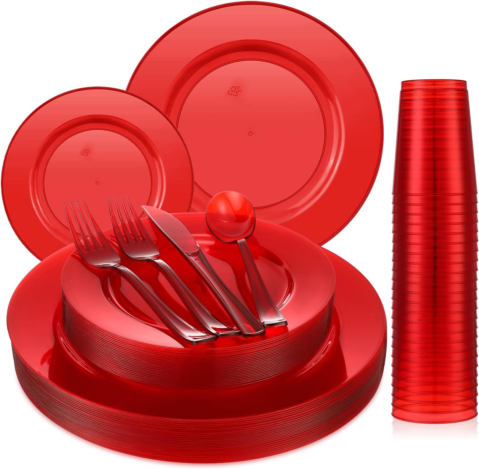 Amazon.com: DecorRack 180 Pieces Party Supplies, Disposable Dinnerware ...