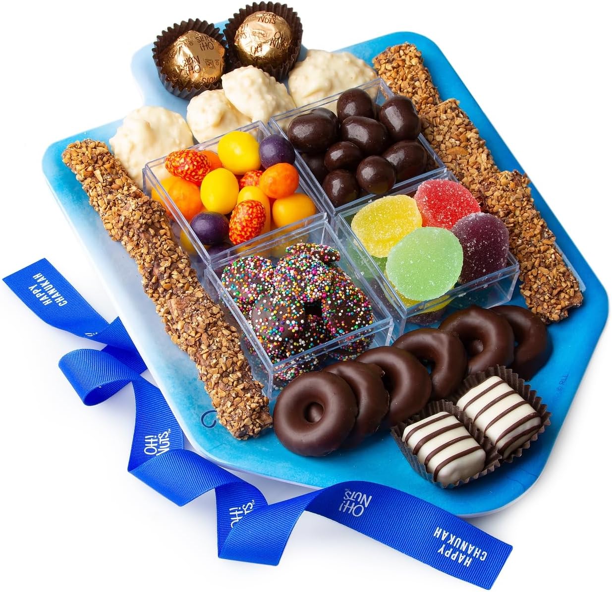 Amazon.com : Hanukkah Dreidel Gift Tray | Gourmet Chocolates Blue ...