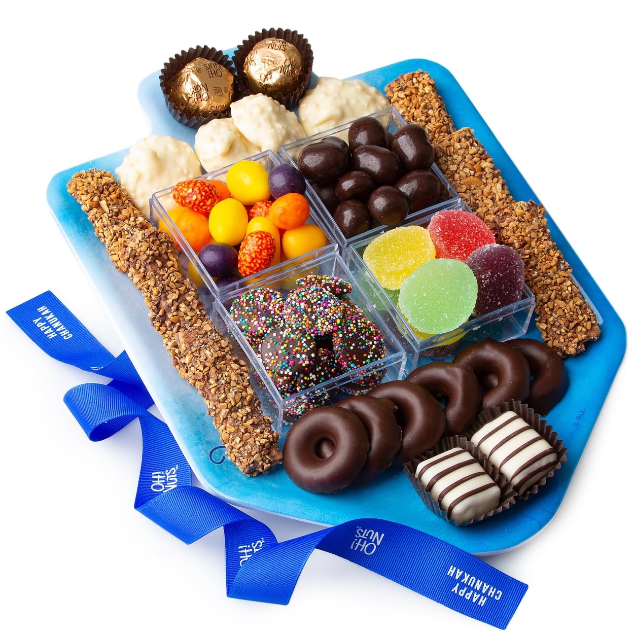 Amazon.com : Hanukkah Dreidel Gift Tray | Gourmet Chocolates Blue ...