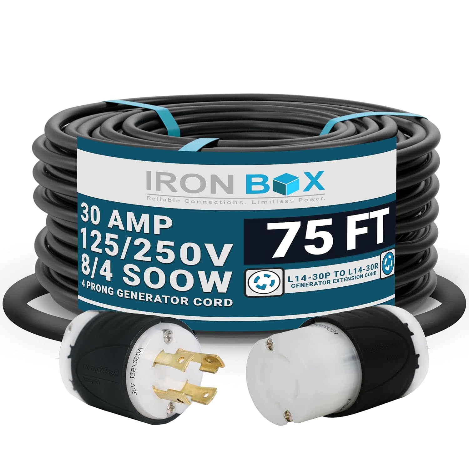 IronBox Electric - Heavy-Duty NEMA L14-30 Generator Extension Cord ...