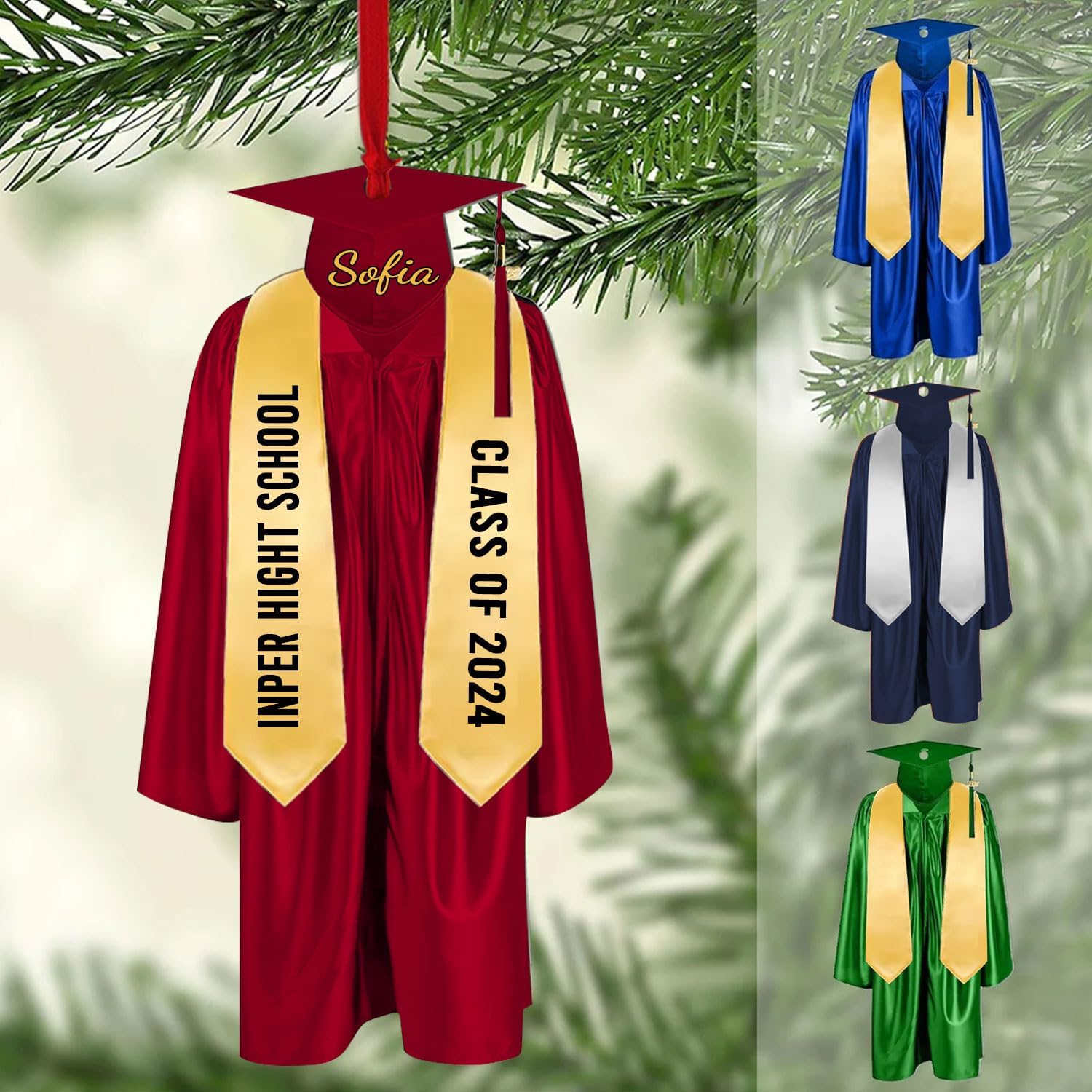 Amazon.com: Personalized Graduation Gown Ornament Gifts for Graduate ...