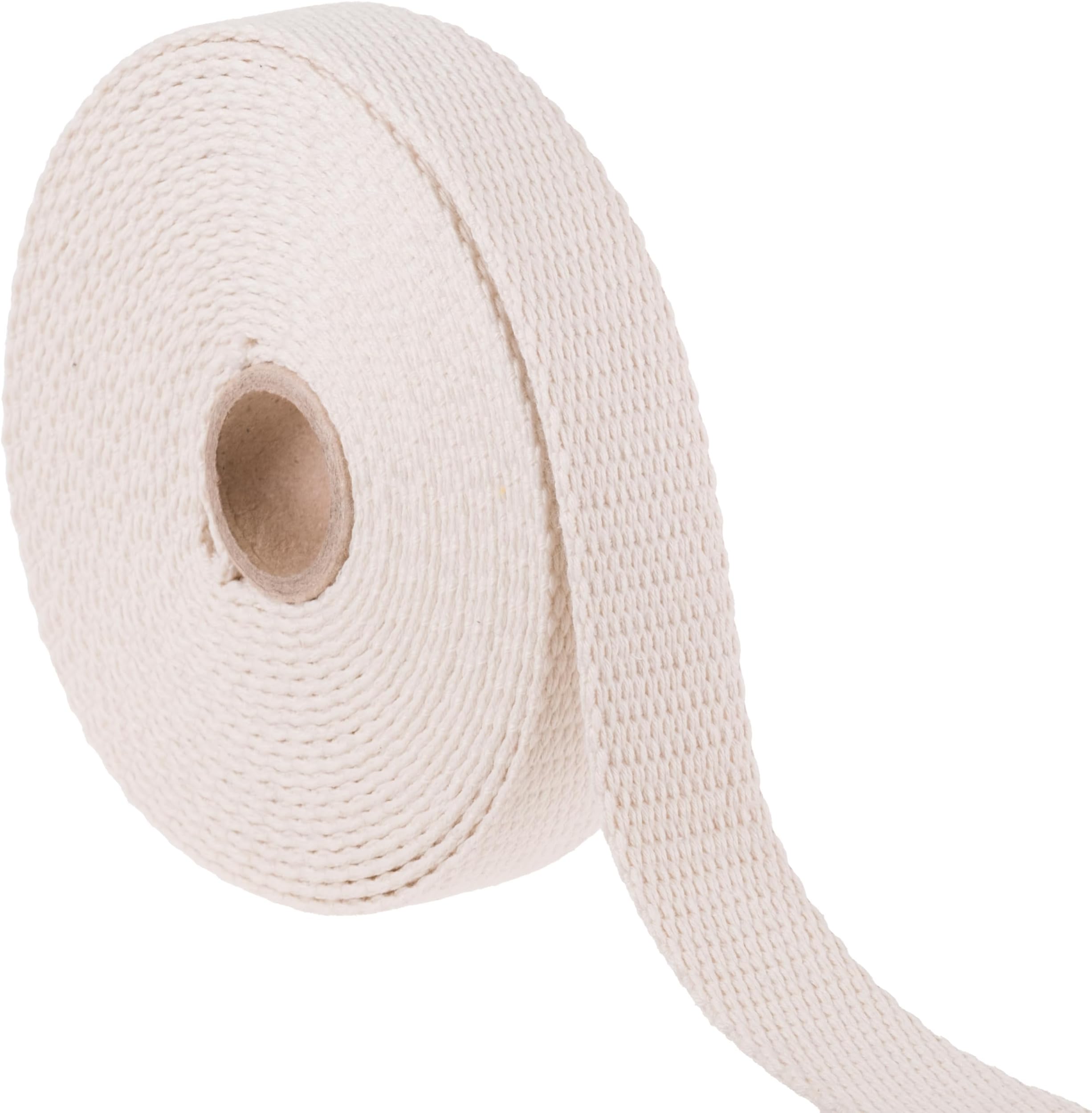 Heavy Duty Cotton Webbing Strap, 1 or 1.5 Inches and Colours, 5m (Ecru ...