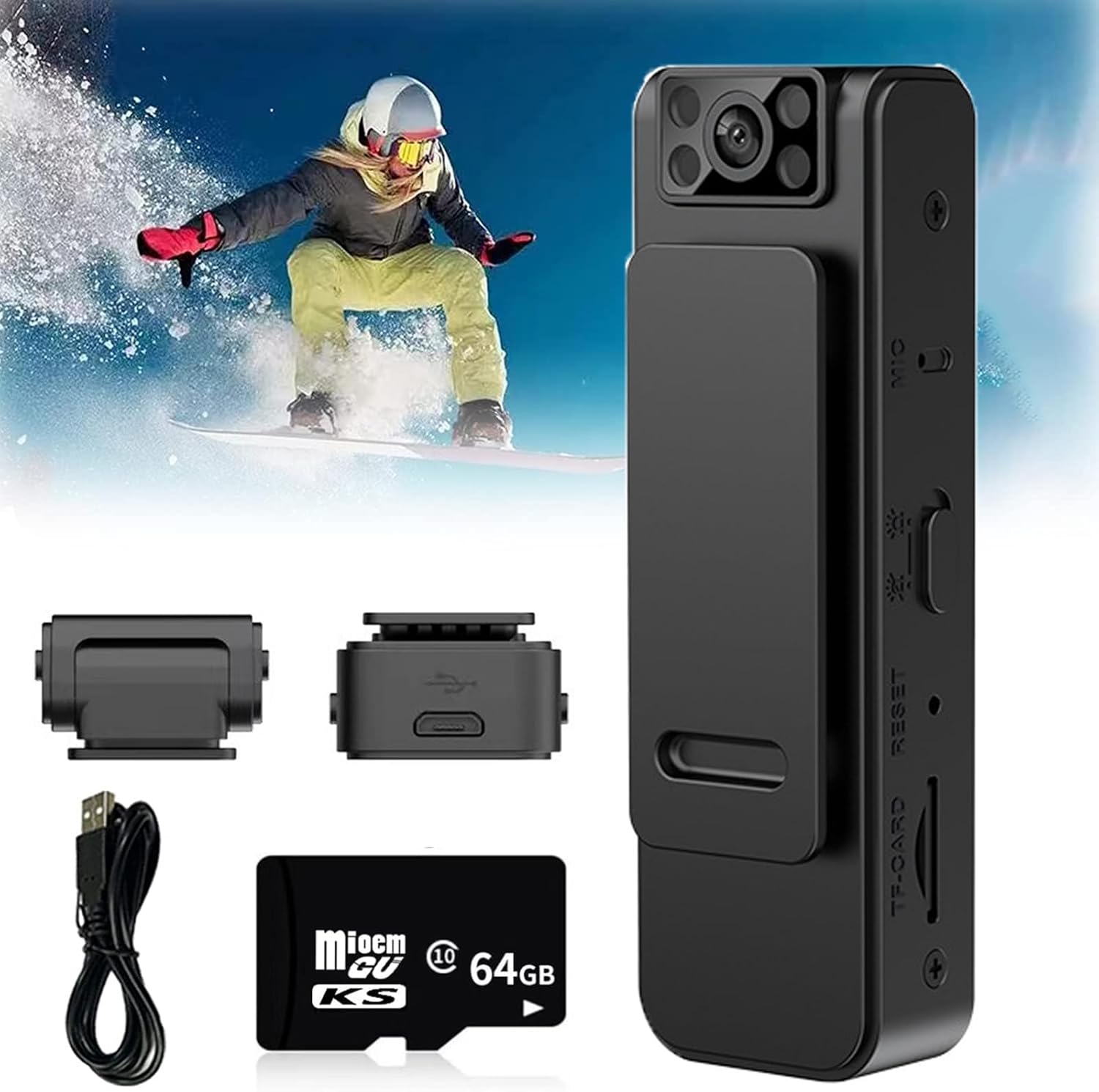 2023 New HD 1080P Noise Reduction Camera, HD 1080P Convenient Back Clip ...