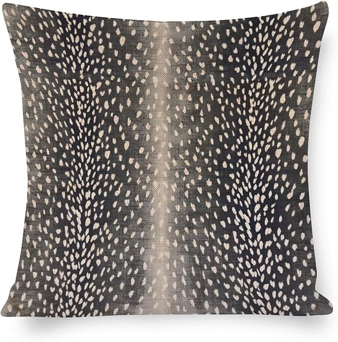 Amazon.com: Antelope Pillow Covers, Square Fawn Animal Black Gray Beige ...