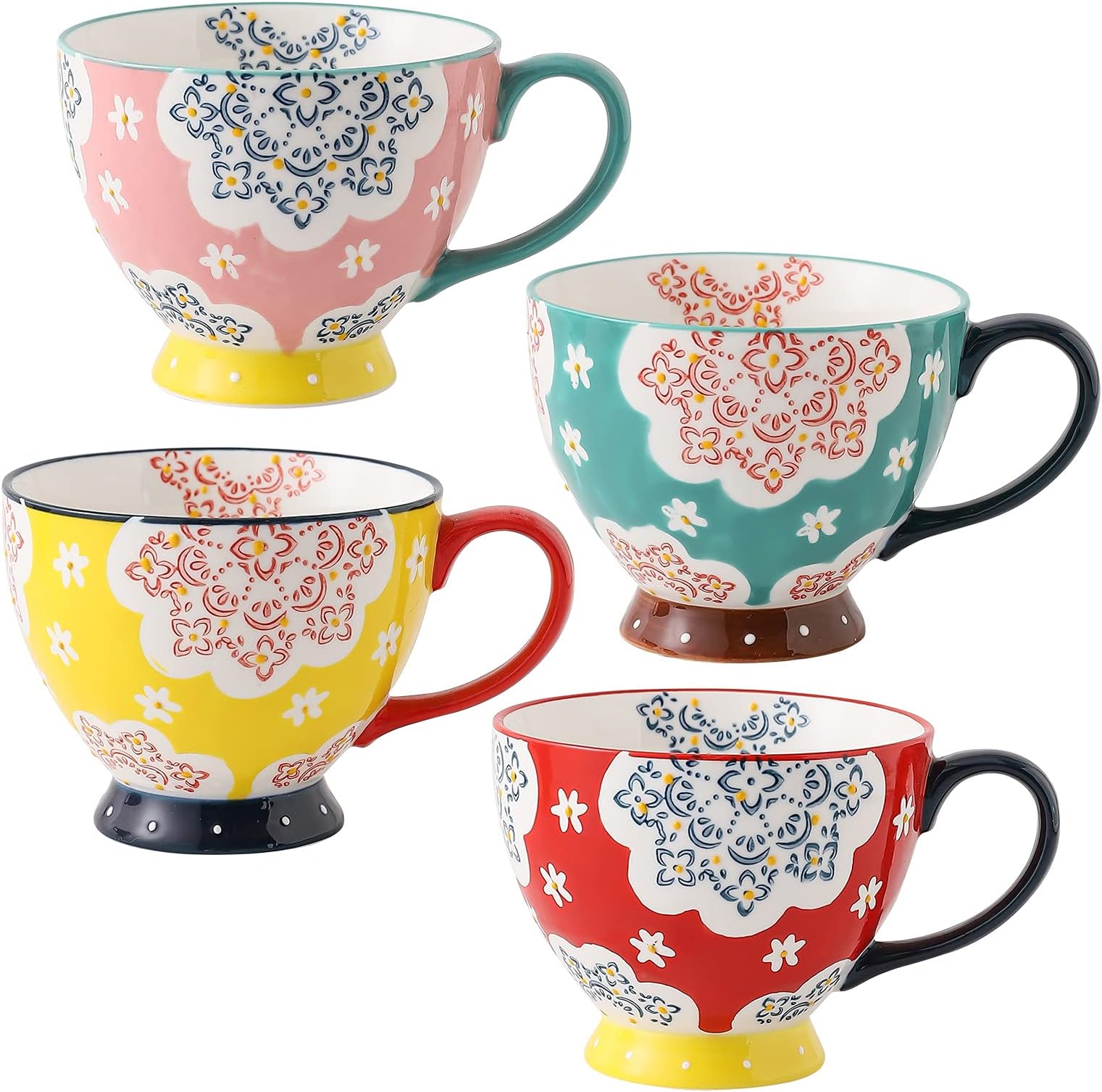 Amazon.com: Honeydak 6 Pcs Mandala Pattern Coffee Mugs Set, 16oz ...