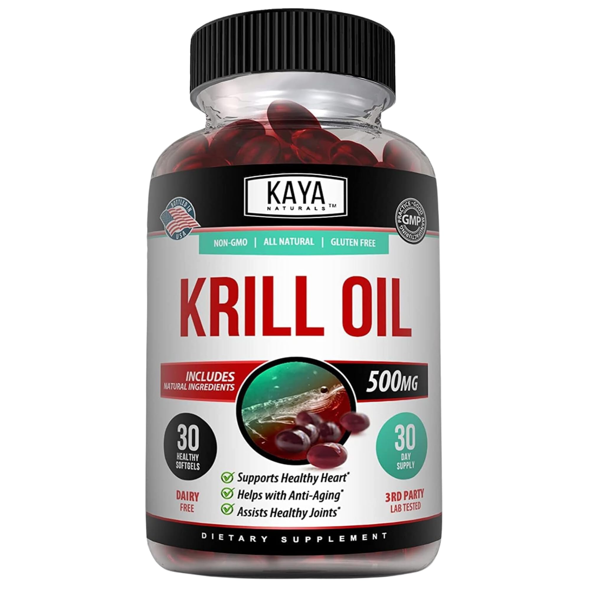Amazon.com: Kaya Naturals - Antarctic Krill Oil 500mg with Omega 3, EPA ...