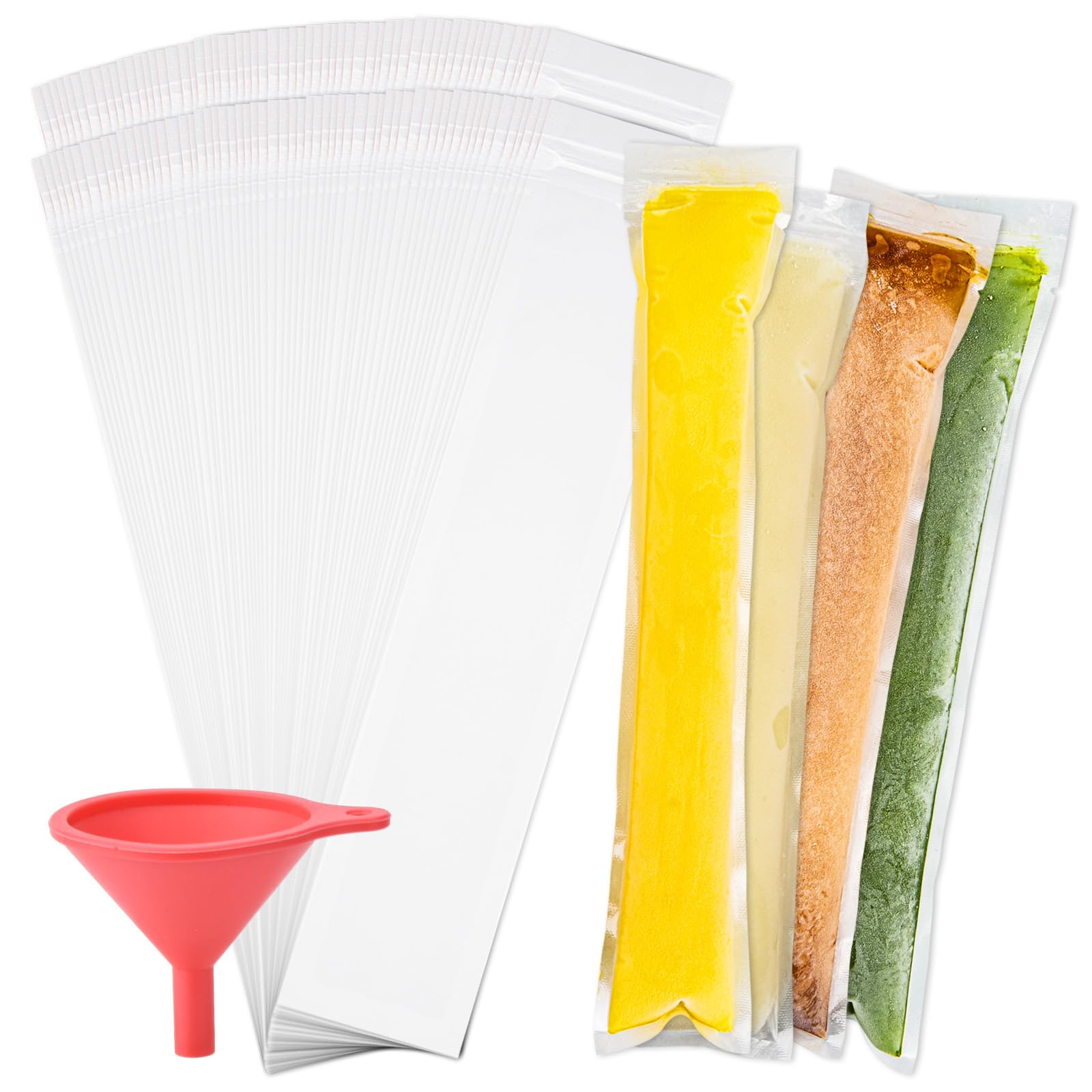 120 pcs Disposable Ice Popsicle Bags, Ice Pop Bags Ice Popsicle Molds ...