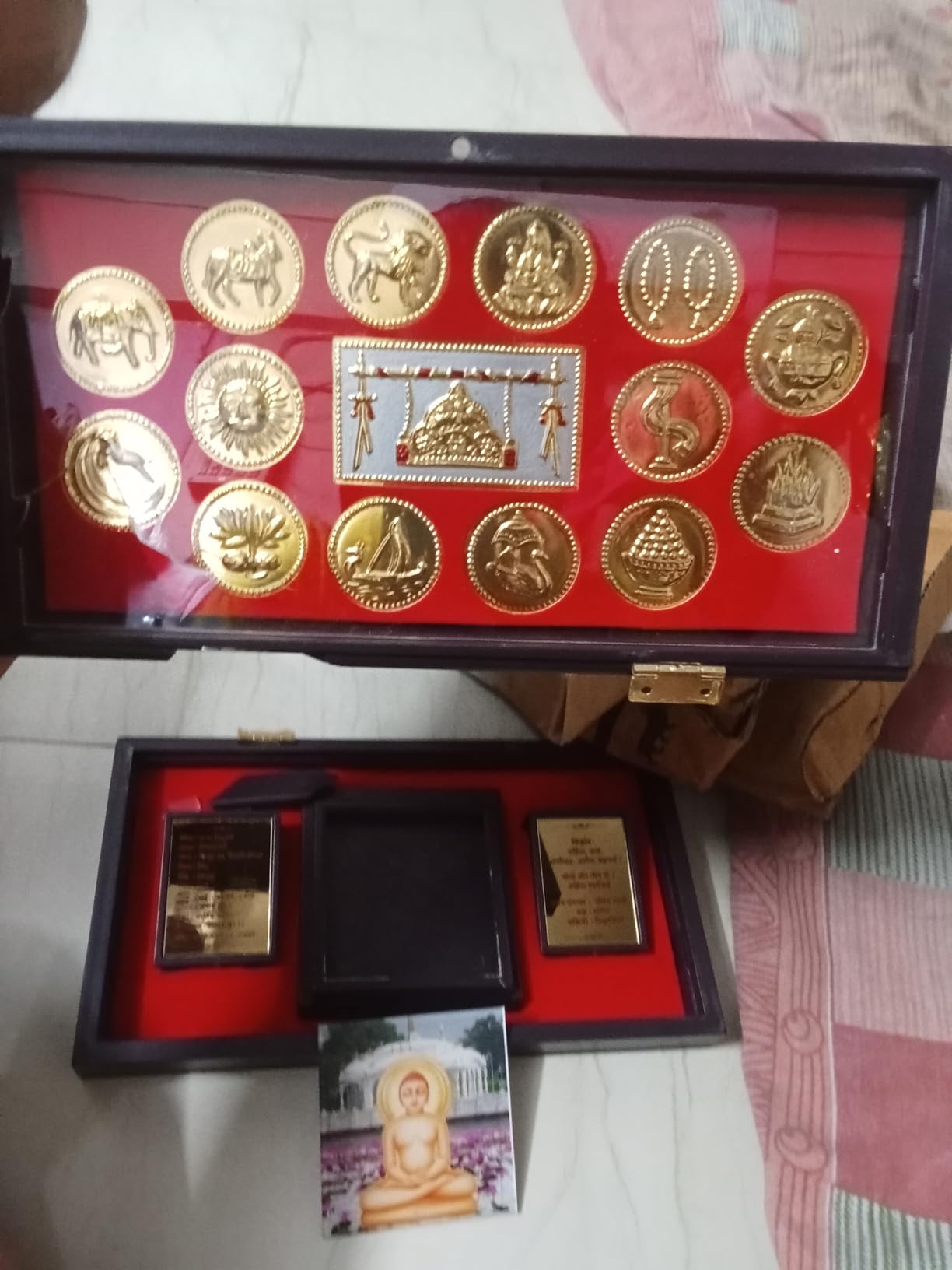 GoldGiftIdeas 24K Gold Plated Jain Mahavir Swami Photo Frame Box with ...