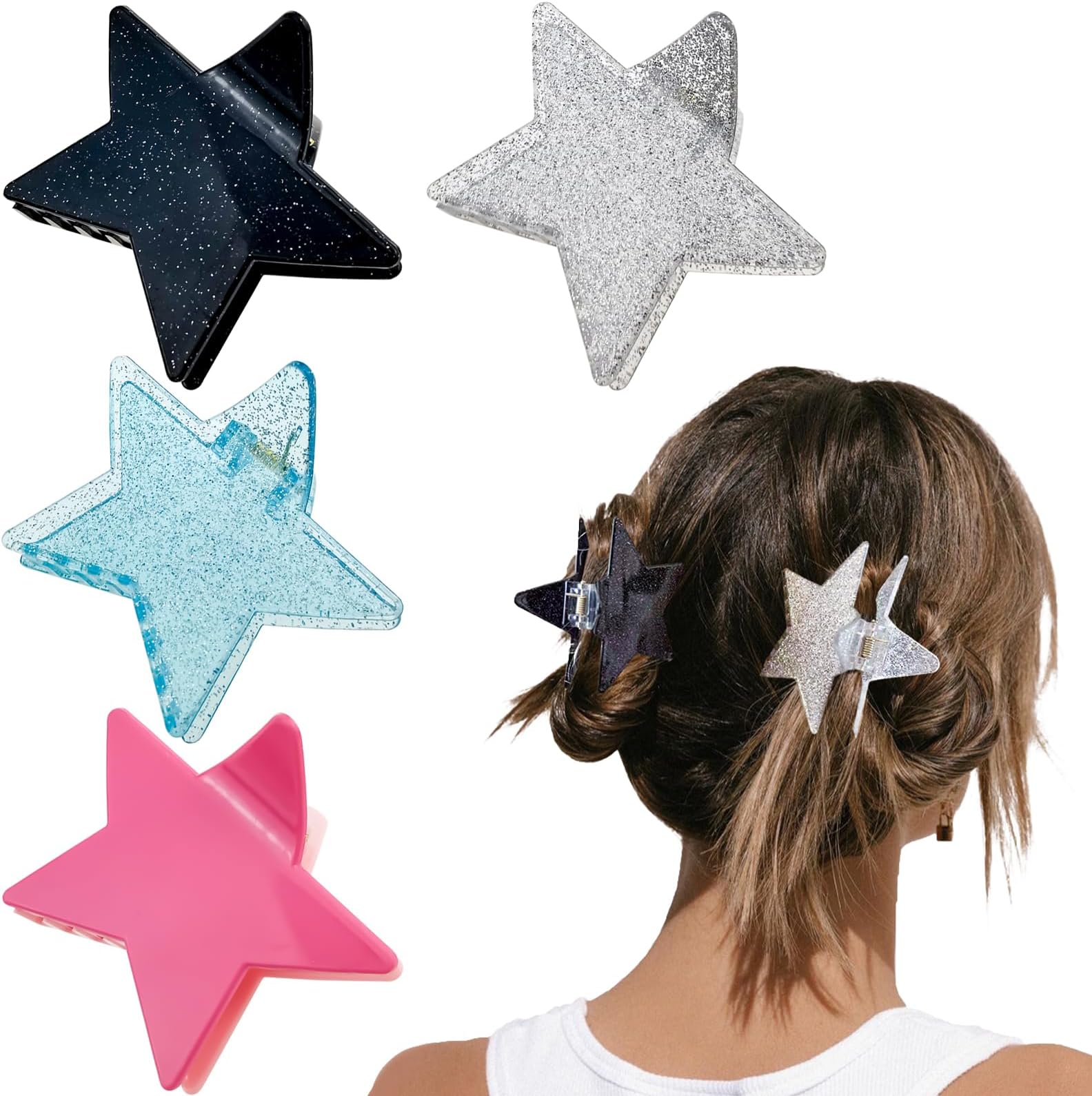 Amazon.com : FRAMAR Black Hair Clips 10 pcs, Hair Clips For Women ...