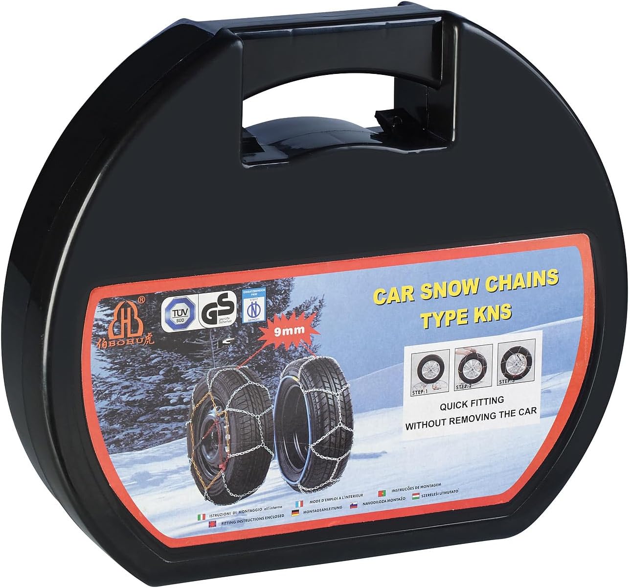 Lescars Anti Rutsch Ketten: Schneeketten Größe L für Reifen 215/55 R16 ...