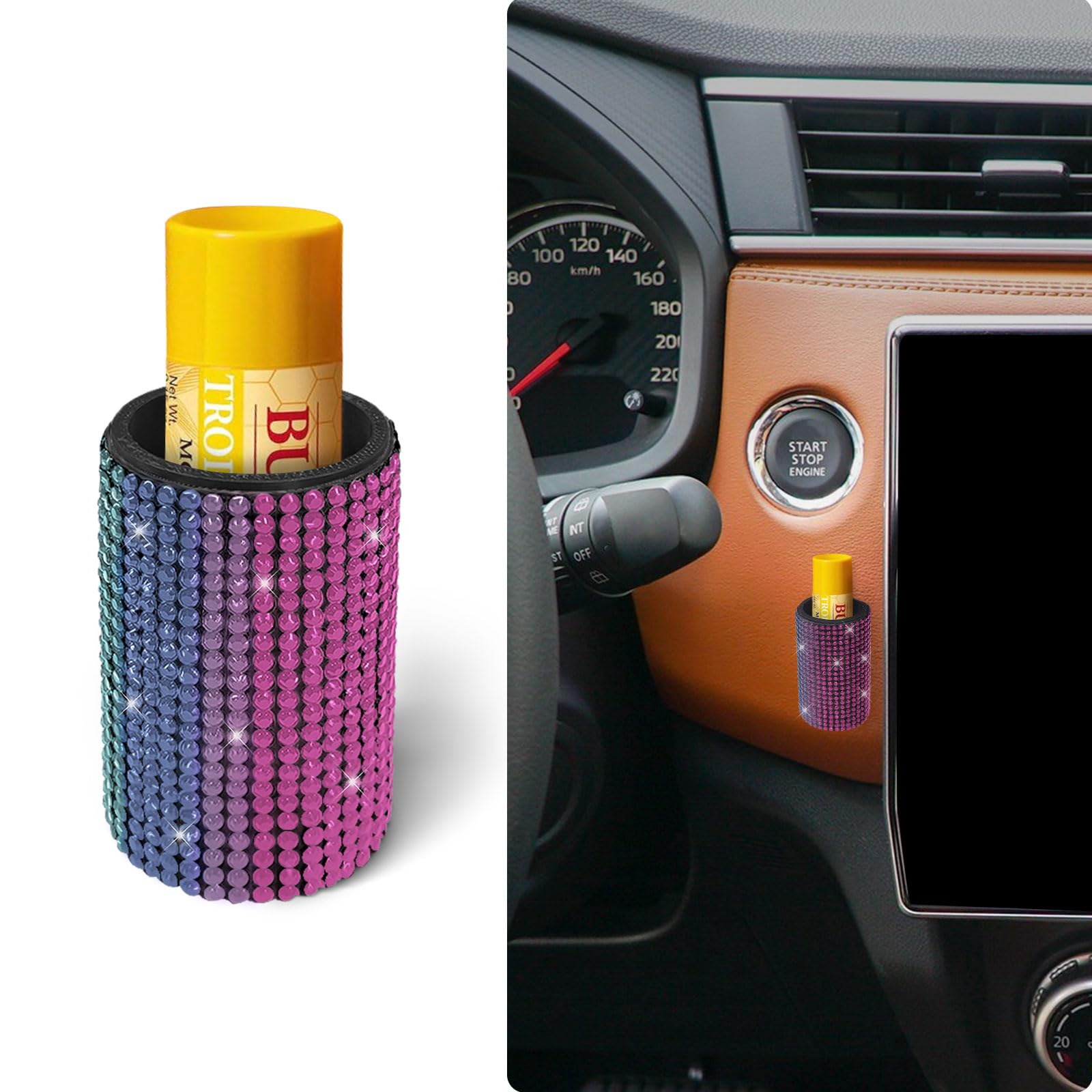Amazon.com: xbrtaia 1 Pack Upright Car Chapstick Holder, Bling ...