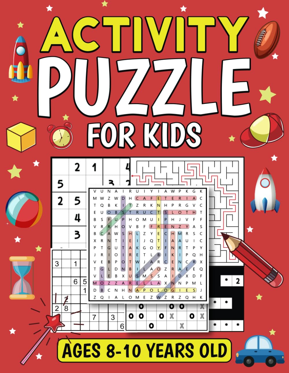 Activity Puzzle Book For Kids Ages 8-10 Years Old: Book Of Various ...