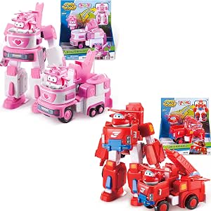 Amazon.com: Super Wings Transformable Toys 2-Pack - 7" Jett & Dizzy ...