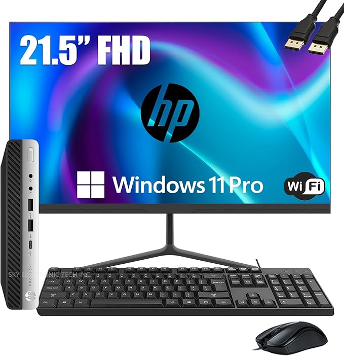 Amazon.com: HP ProDesk 600 G3 Mini Desktop Computer PC with 21.5" FHD ...