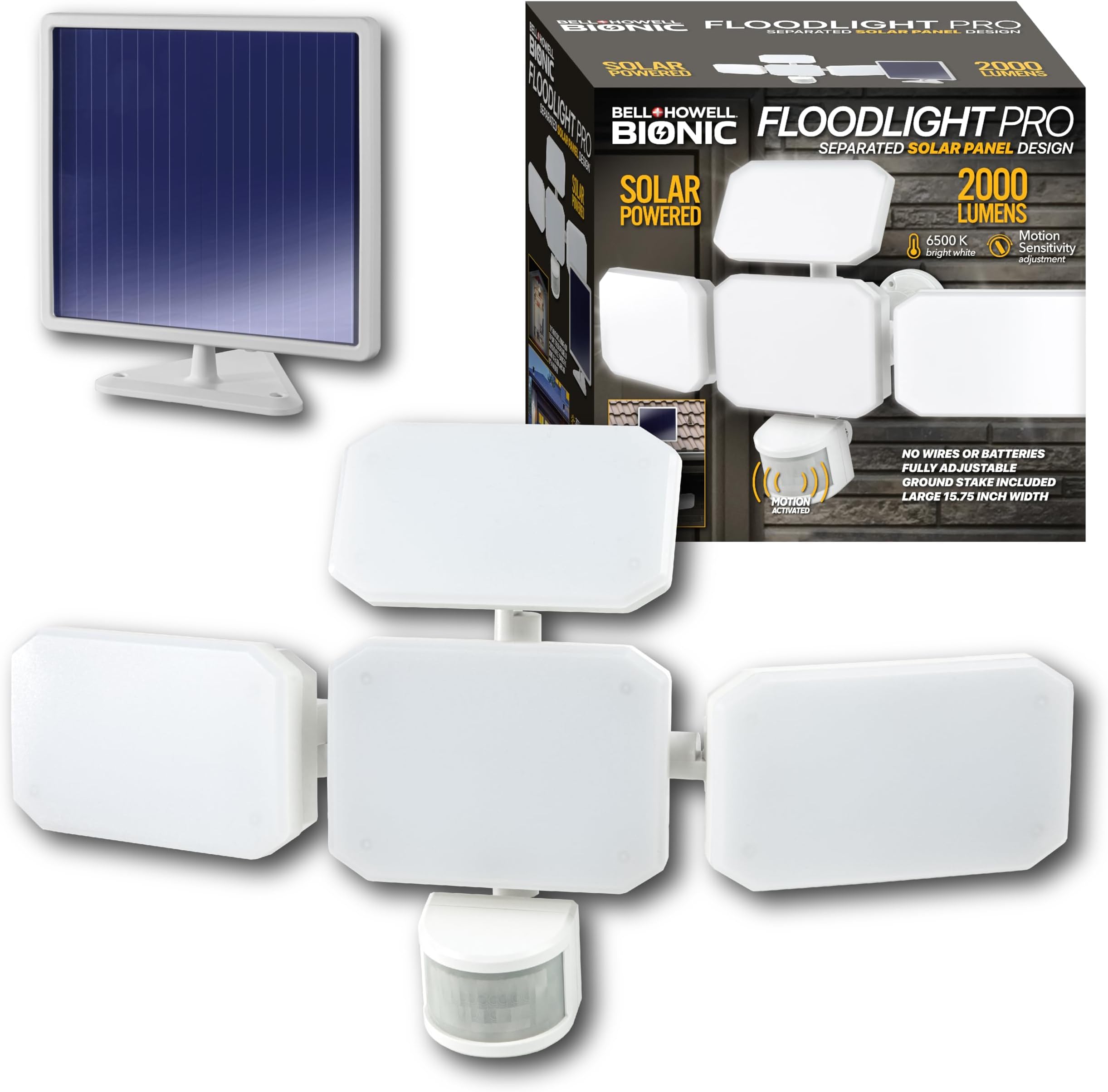 Bionic Floodlight Pro Solar Lights Outdoor, Motion Sensor LED, 2000 ...