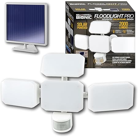 Bell+Howell Bionic Floodlight Pro White Solar Lights Outdoor Motion ...