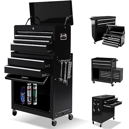 8-Drawer High Capacity Rolling Tool Box with Wheels,Rolling Tool Chest ...