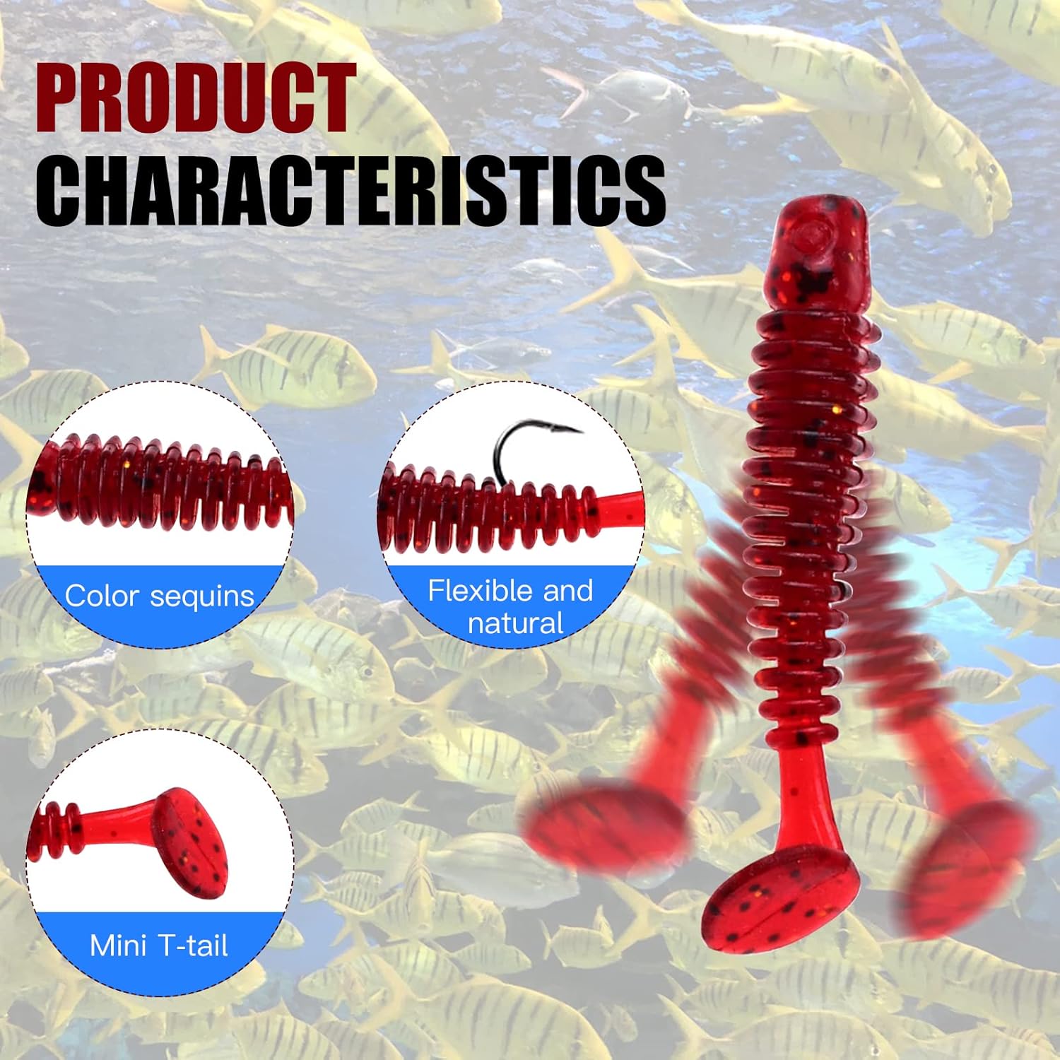 Nothers GZhaizhuan Boxed 72 Piece Rubber Fish Set, Artificial Soft ...