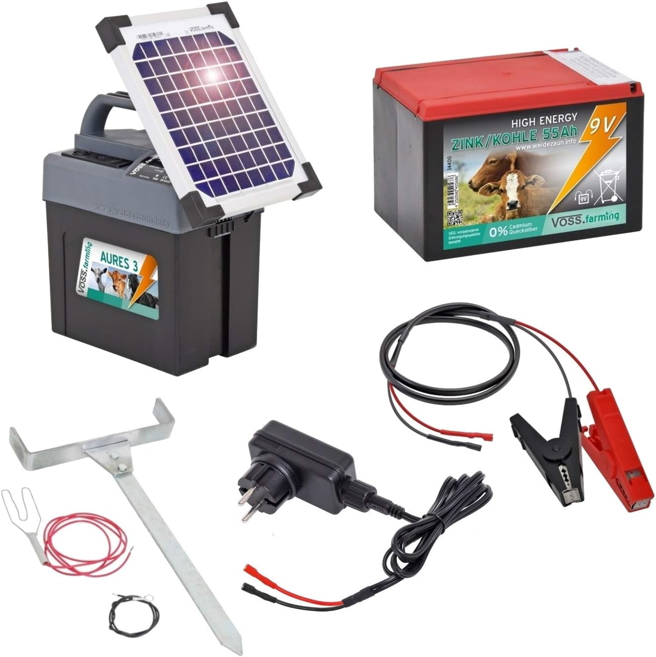 VOSS.farming Electrificateur Aures 3 Solar avec Kit Complet d ...
