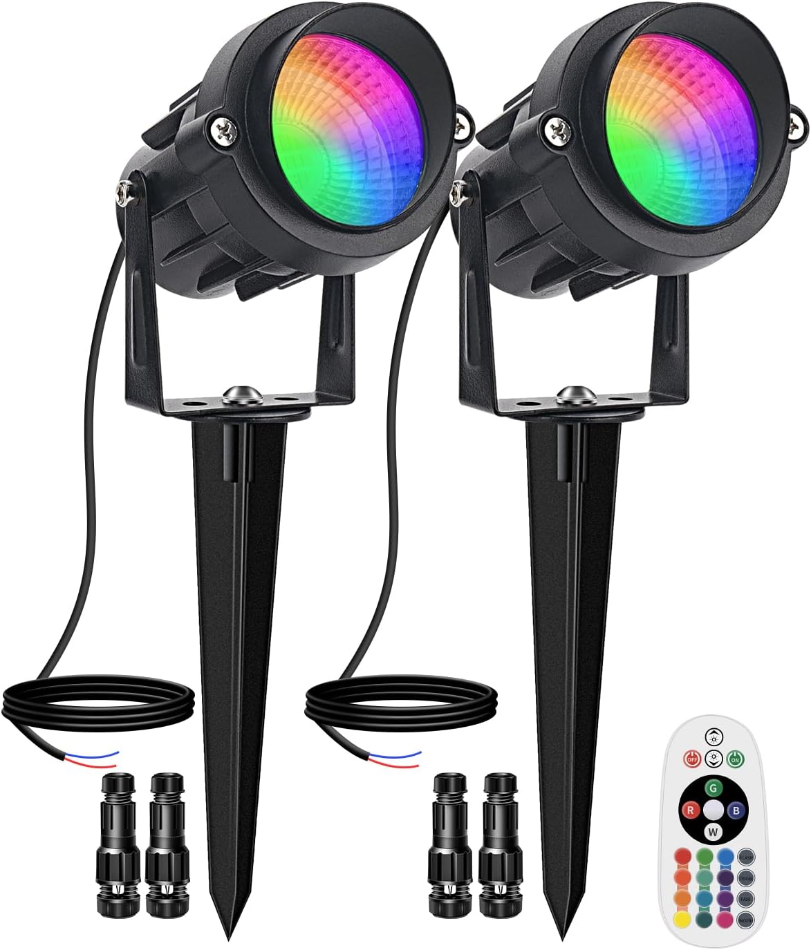 ALEDECO 9W RGB Low Voltage Landscape Lights Color Changing Remote ...
