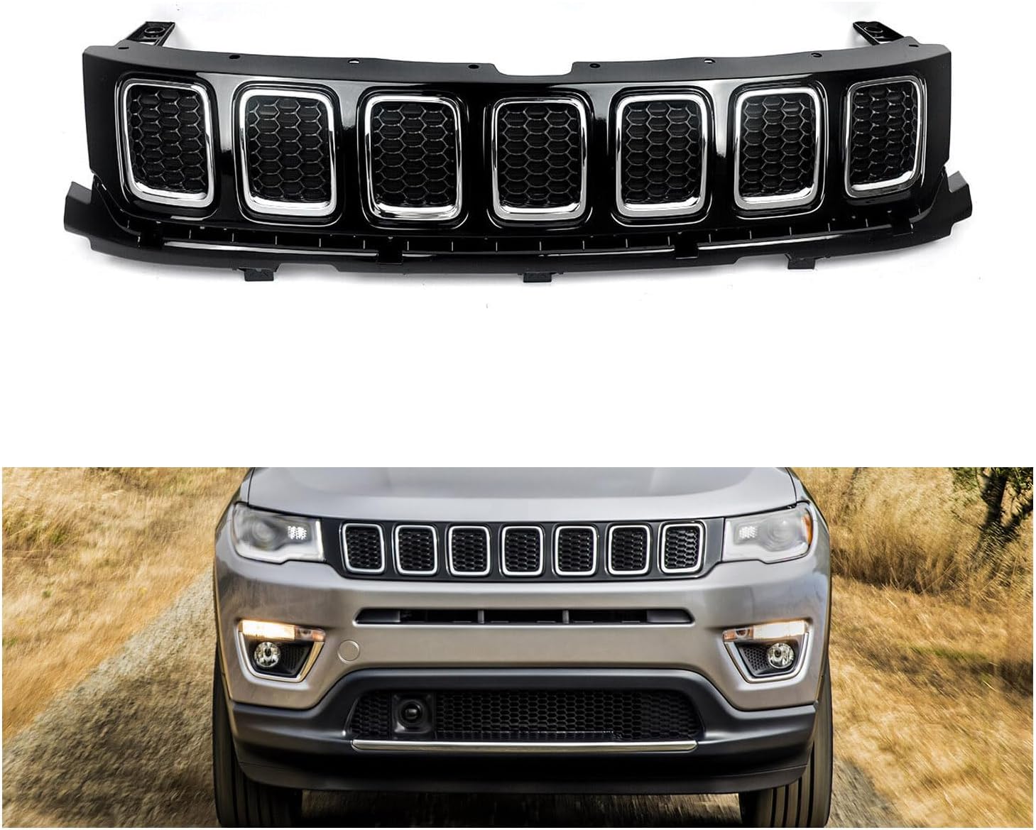 Amazon.com: Front Bumper Upper Grille Grill Compatible with 2017 2018 ...