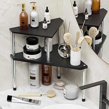 Amazon.com: Tamomic 2 Tier Corner Bathroom Sink Organizer Countertop ...