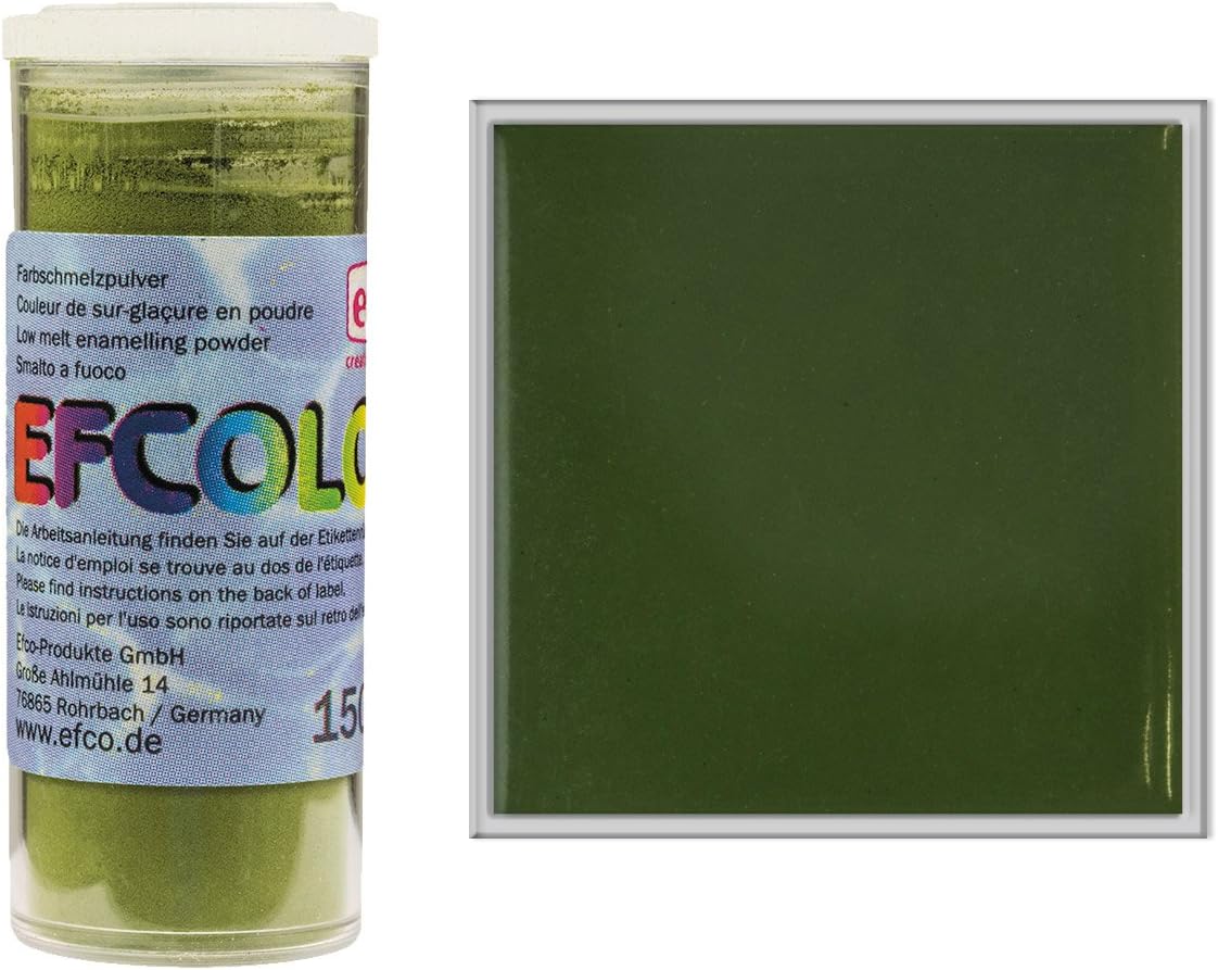 Efcolor 10 ml Opaque Low Temperature Enamelling Powder, Olive : Amazon ...