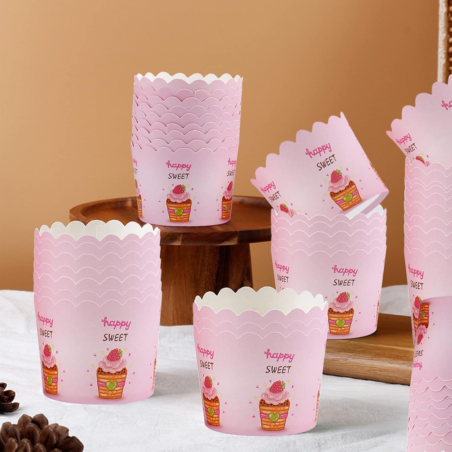 Buy Wolpin Muffin Paper Cups Moulds - Pack of 50 Pieces for Muffins ...