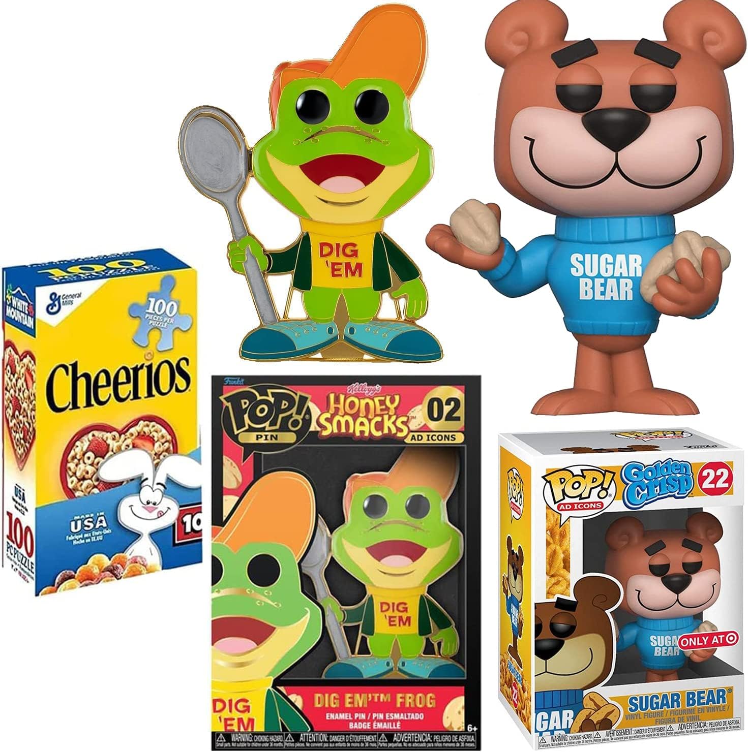 Amazon.com: Golden Bear Smacks Retro Brands Ad Icon Figure Pop Pin ...