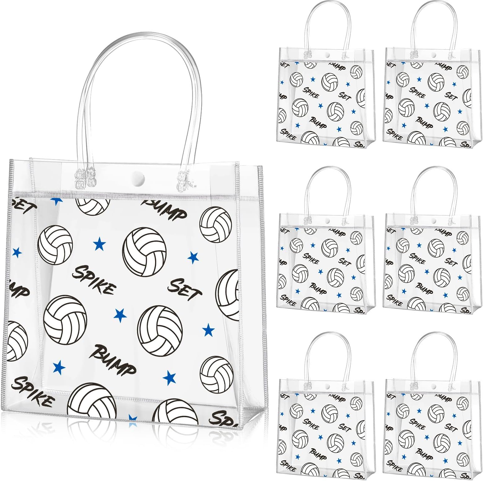 Amazon.com: Aliceset 20 Pcs Volleyball Clear Treat Bags with Handles ...