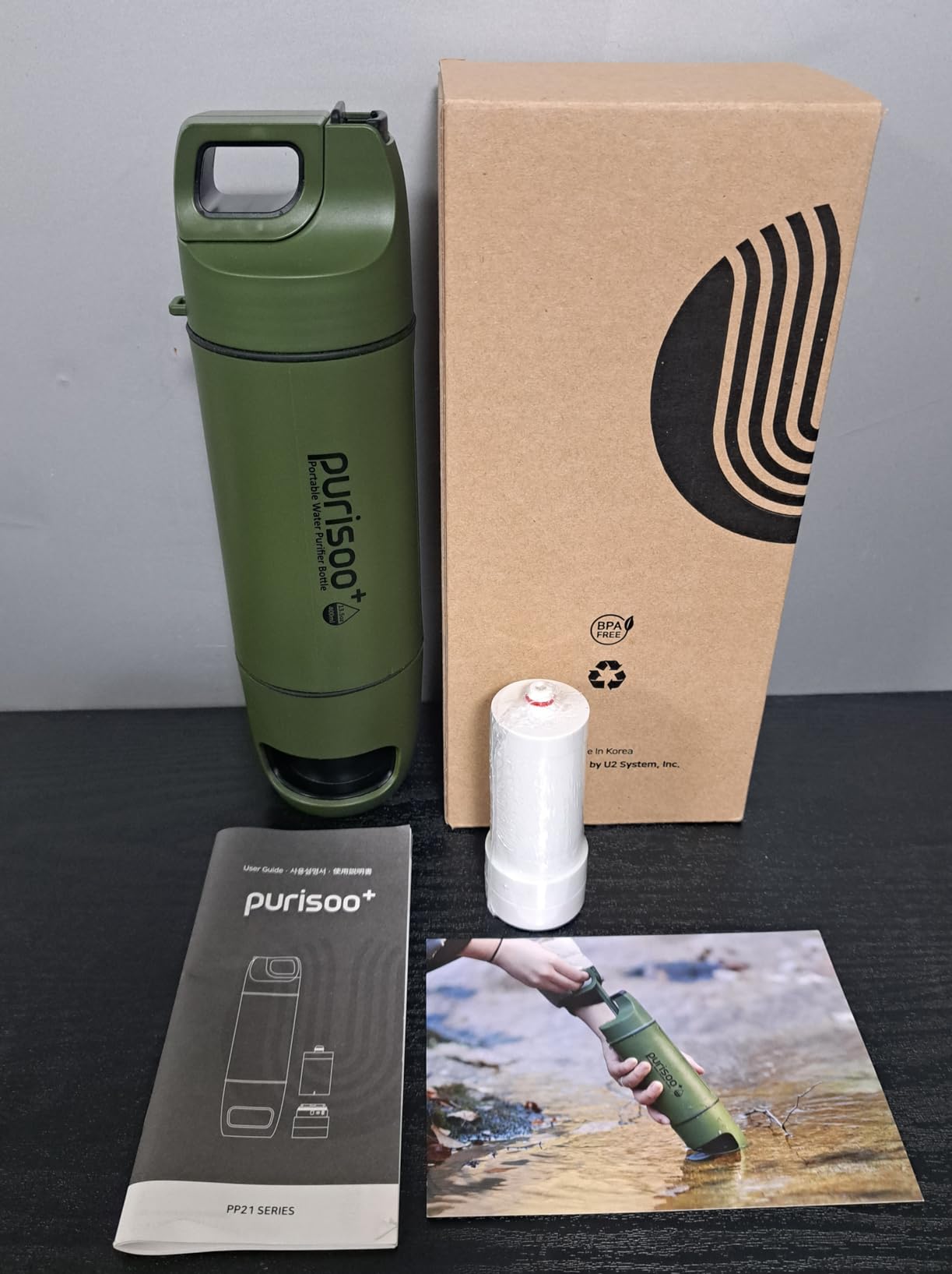Amazon | Purisoo[ピュリスプラス]革命的なポンプ一体型ポータブル浄水タンブラー 災害・防災・アウトドア・ハイキング・浄水器・濾過器・サバイバル・バッテリー不要 ...