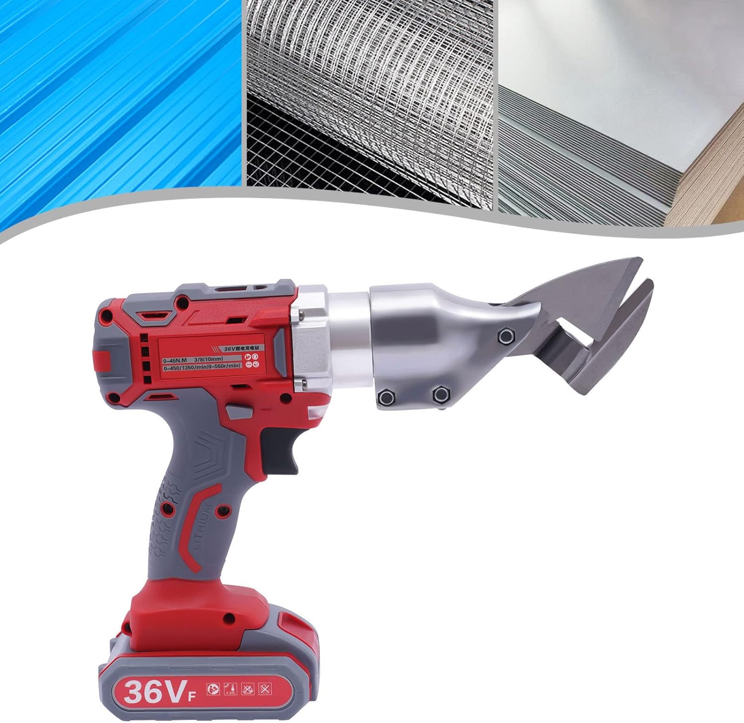 LIYUANJUN 36V Metal Shear, 600W Electric Metal Shear with Charger and ...