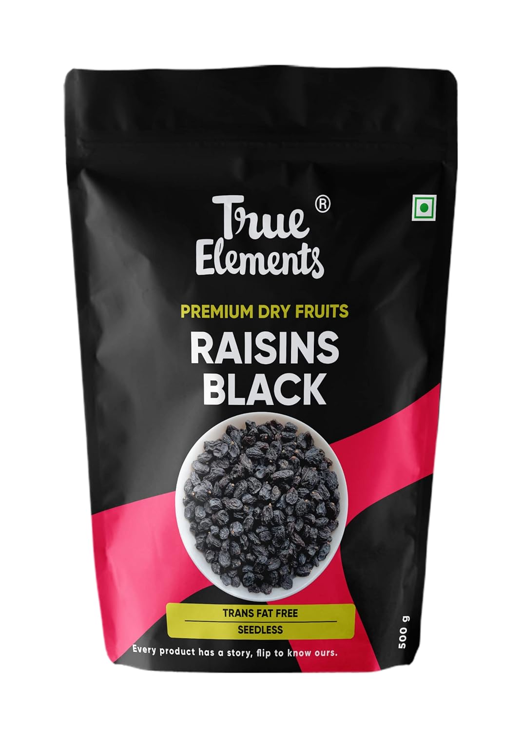 True Elements Black Raisins 500gm - Premium Black Raisins | 100% ...