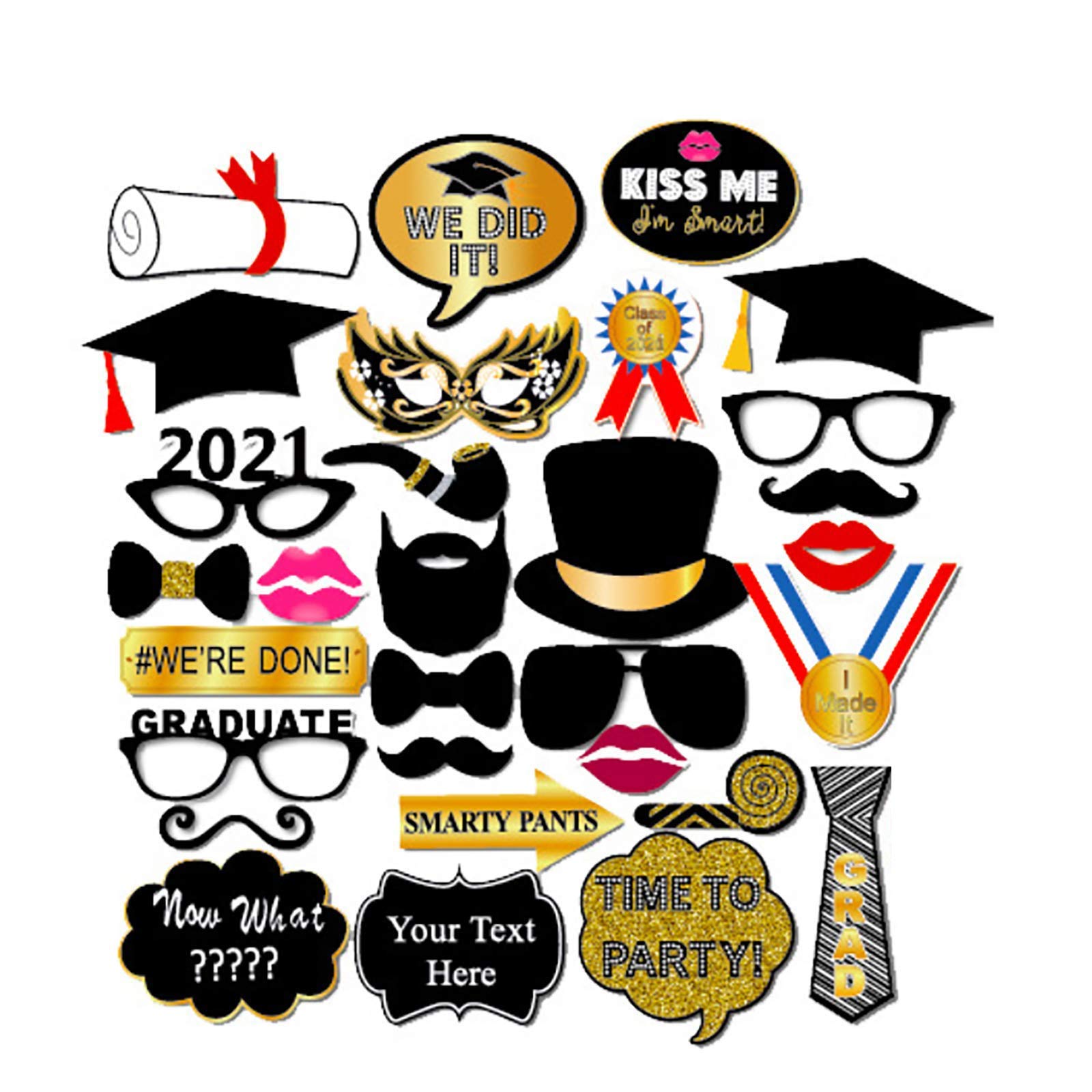 Graduation Photo Booth Props 30 Count Graduate Photo Props Class ...