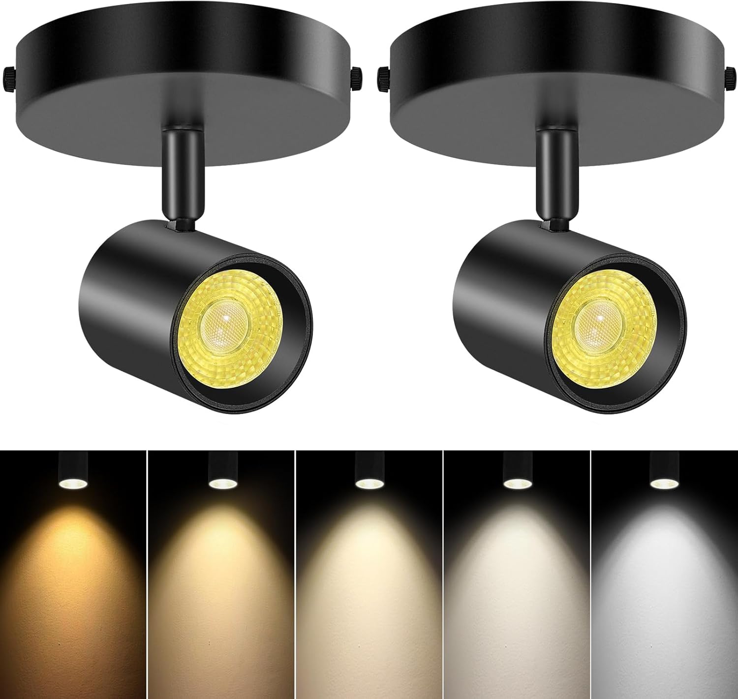 VANoopee 5-Color Dimmable Ceiling Spotlight Flush Mount Adjustable ...